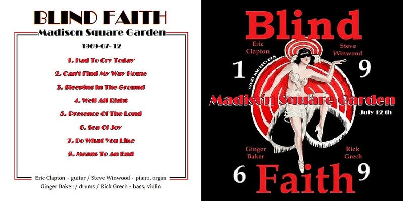 Blind Faith Madison Square Garden 1969 July 12th, LTD CD - Etsy