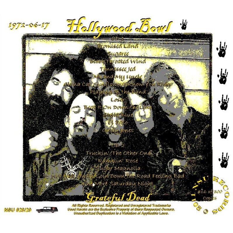 The Grateful Dead Live Hollywood Bowl 6-17-1972 Ltd # 2CD - Etsy