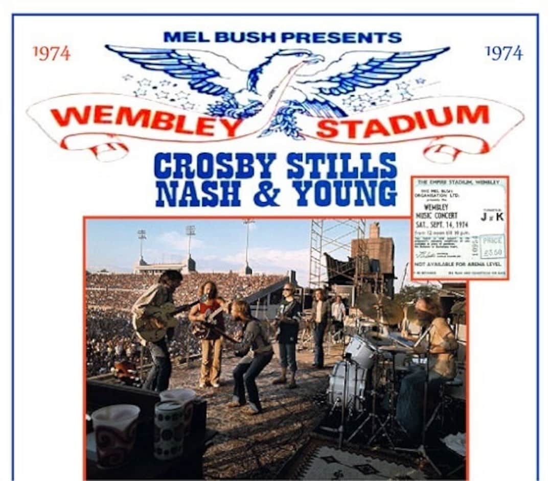 Crosby, Stills, Nash & Young Live at Wembley Stadium 1974 Sept 14th. 3 ...