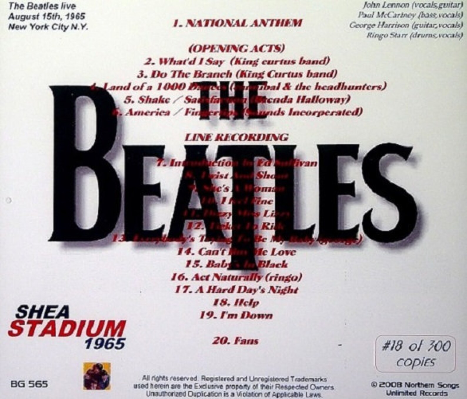 The Beatles Shea Stadium 1965 Ltd Cd | Etsy