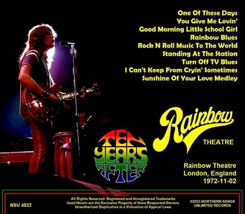 Ten Years After - Live at the Rainbow Theatre 1972 November 2nd Limited ...