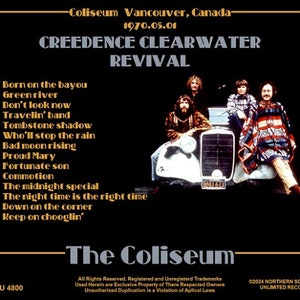 Creedence Clearwater Revival Live at the Coliseum in Vancouver, Canada ...