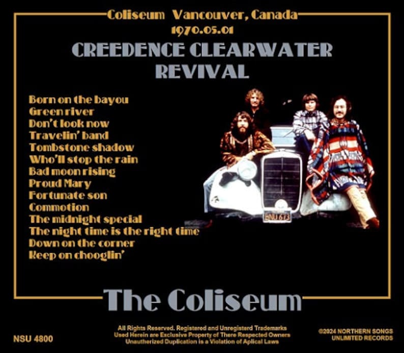 Creedence Clearwater Revival Live at the Coliseum in Vancouver, Canada ...
