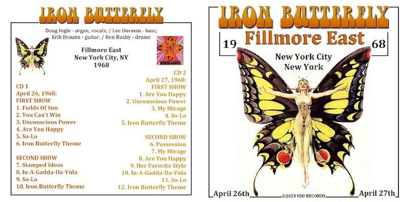 Iron Butterfly Live at the Fillmore East 1968 April 26 & 27th. Ltd 2cd ...