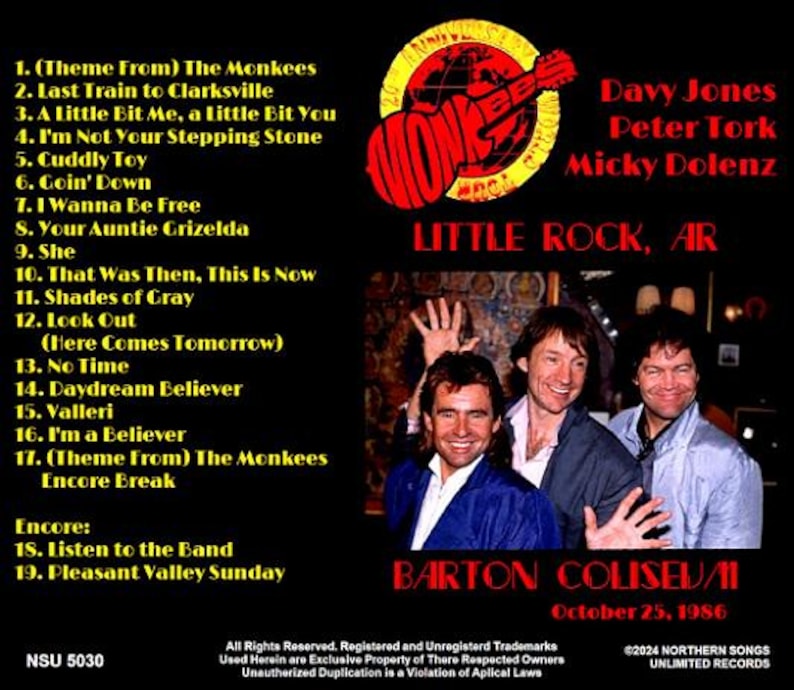 The Monkees Live in Little Rock AR 1986 October 25. LTD CD - Etsy