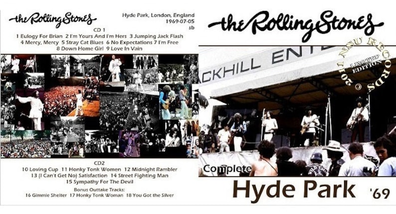 The Rolling Stones Live at Hyde Park 1969 July 5th Complete LTD 2cd OOP ...
