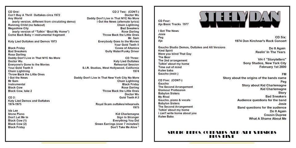 Steely Dan Studio Demos, Outtakes and Alt Versions Plus Live LTD 6CD - Etsy