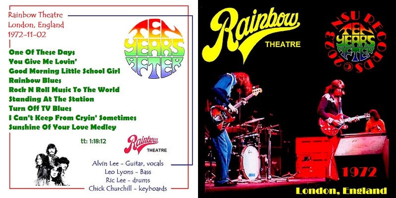Ten Years After - Live at the Rainbow Theatre 1972 November 2nd Limited ...