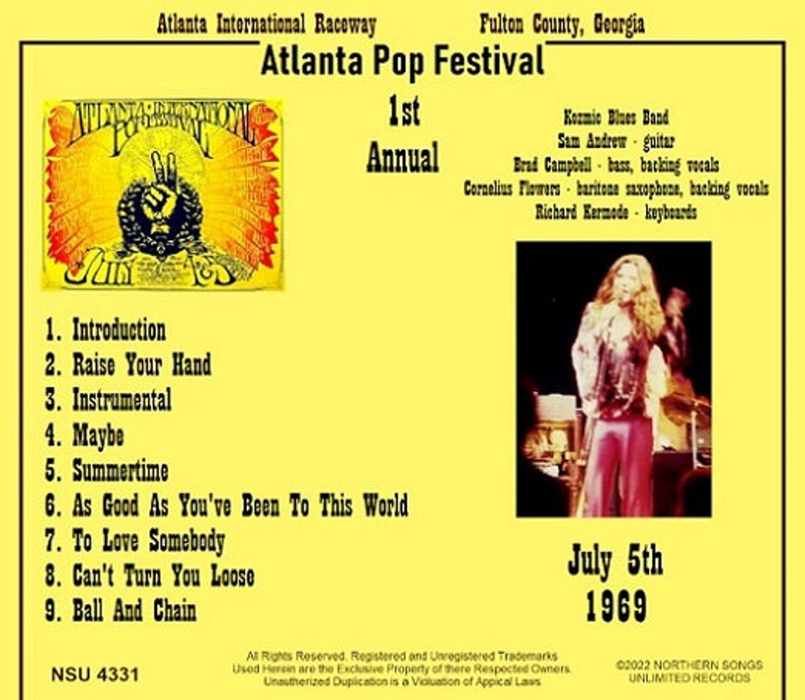 Janis Joplin Live at the Atlanta Pop Festival 1969 July 5th, Ltd CD - Etsy