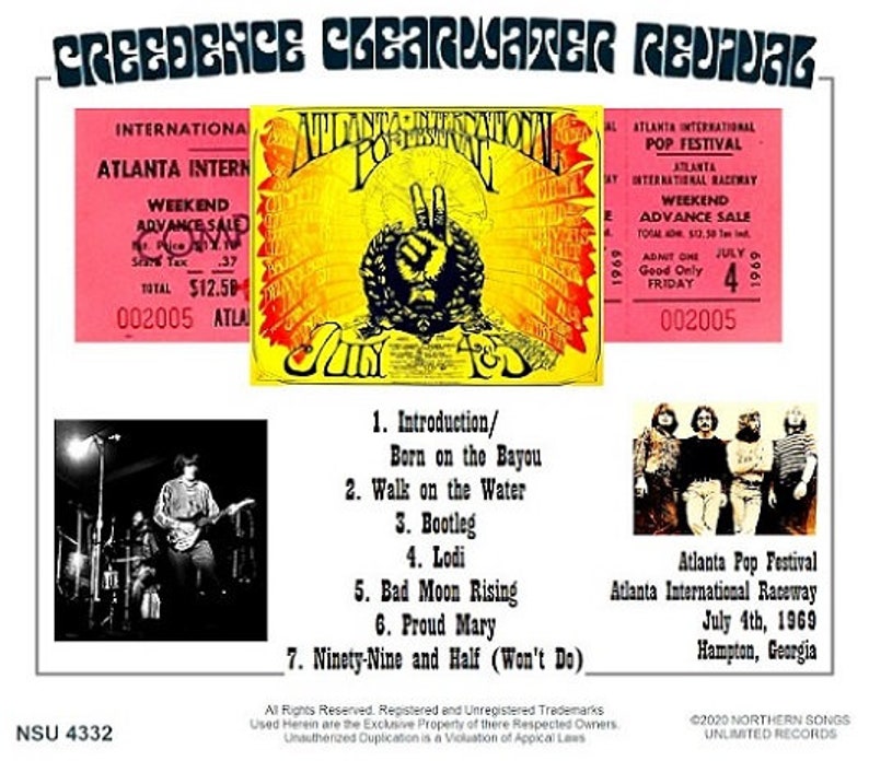 Creedence Clearwater Revival Live at the Atlanta Pop Festival 1969 July ...