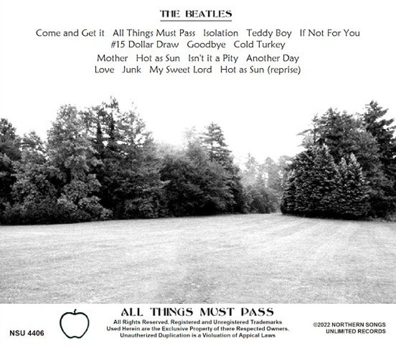 The Beatles All Things Must Pass Lp LTD CD - Etsy