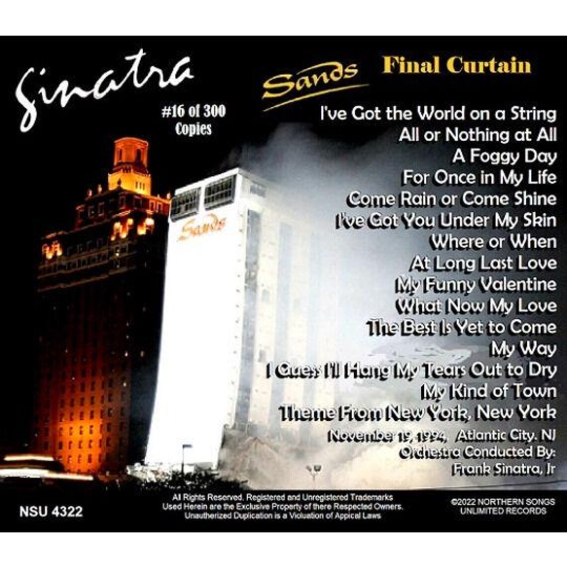 Frank Sinatra Live at the Sands Casino in Atlantic City 1994 November ...