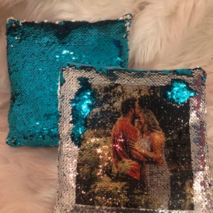 Custom Sequin Pillows. Personalized Gift. Your Photo Onto Sequin Pillow ...
