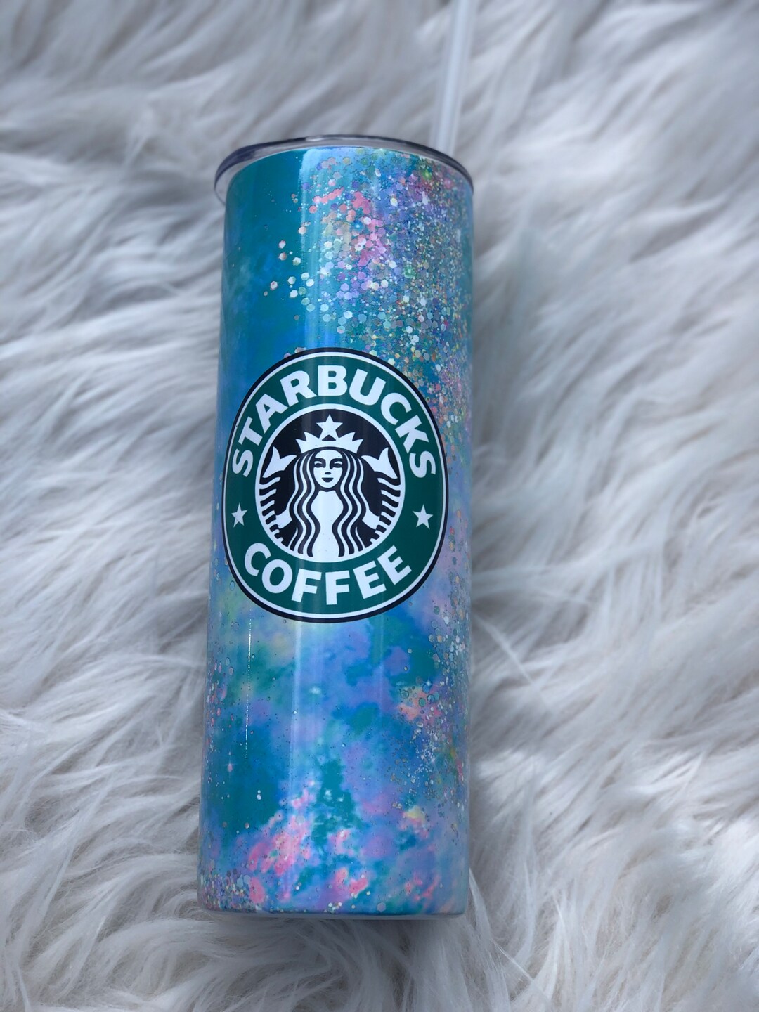 Custom Starbucks Tumbler, 20 Oz Stainless Steel Tumbler. Glitter Design ...
