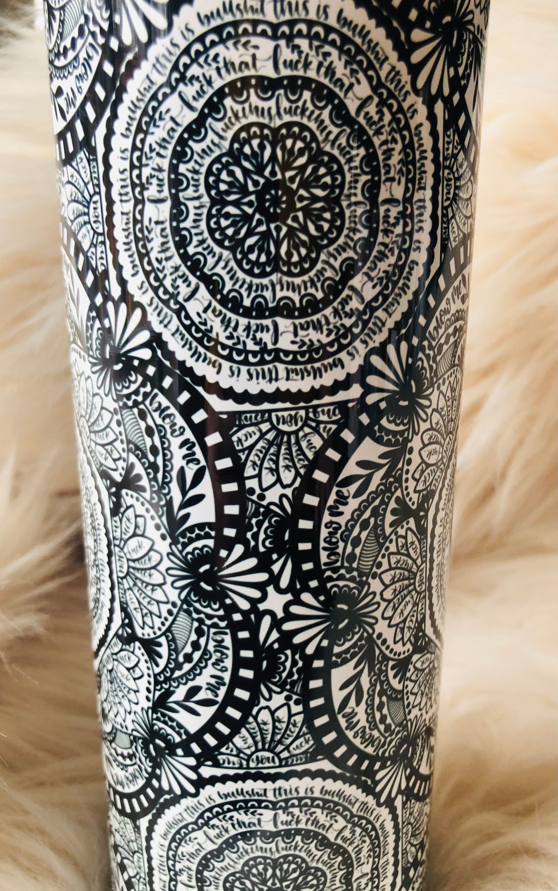 Inappropriate Curse Words Mandala Designed Tumbler. 20 Oz Stainless ...