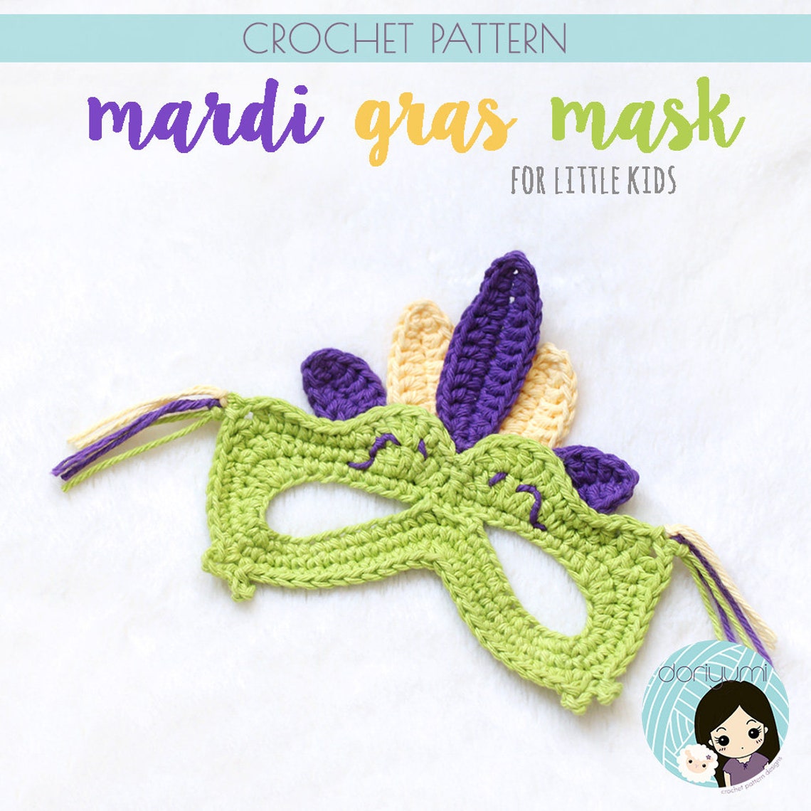 Mardi Gras Mask for Kids Crochet Pattern - Etsy