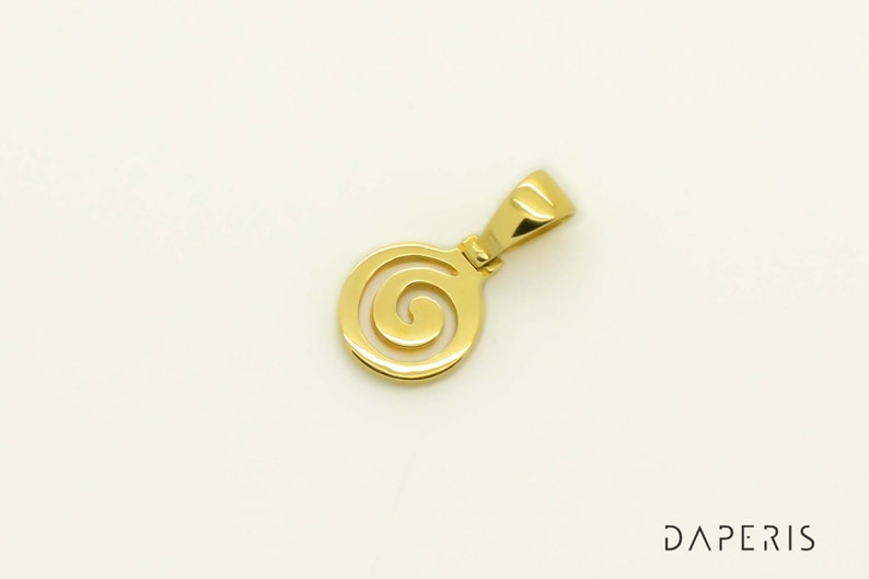Greek Spiral Pendant, Spiral Gold Pendant, Solid Gold Spiral, Minimal ...