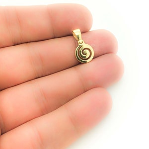 Greek Spiral Pendant, Spiral Gold Pendant, Solid Gold Spiral, Minimal ...