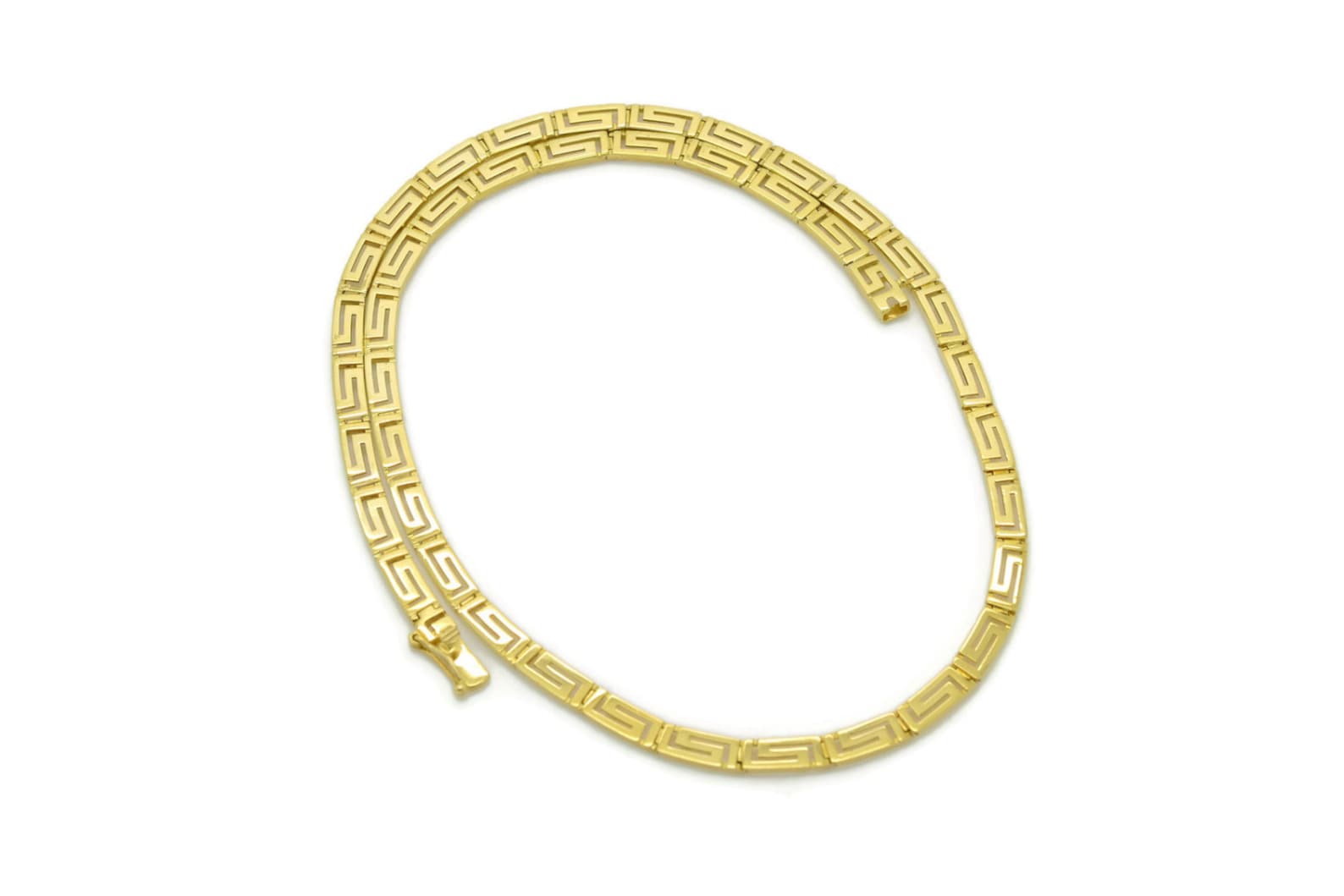 Greek Meander Necklace Gold , 14K Solid Gold Necklace, Greek Key ...