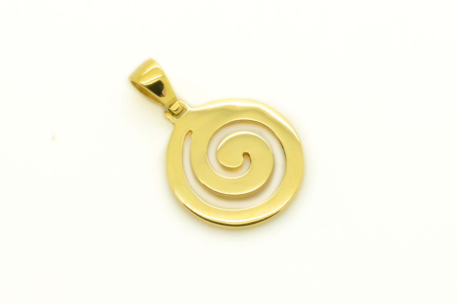 Greek Spiral Pendant, Spiral Gold Pendant, Solid Gold Spiral, Minimal ...
