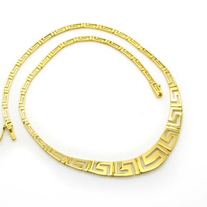 Greek Key Gold Necklace, 14K Solid Gold Necklace, Greek Meander ...