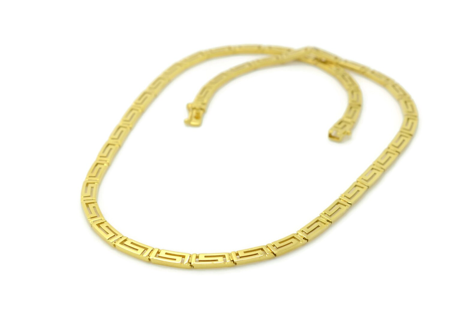 Greek Meander Necklace Gold , 14K Solid Gold Necklace, Greek Key ...