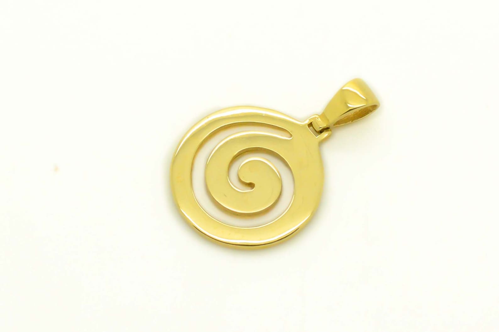 Greek Spiral Pendant, Spiral Gold Pendant, Solid Gold Spiral, Minimal ...