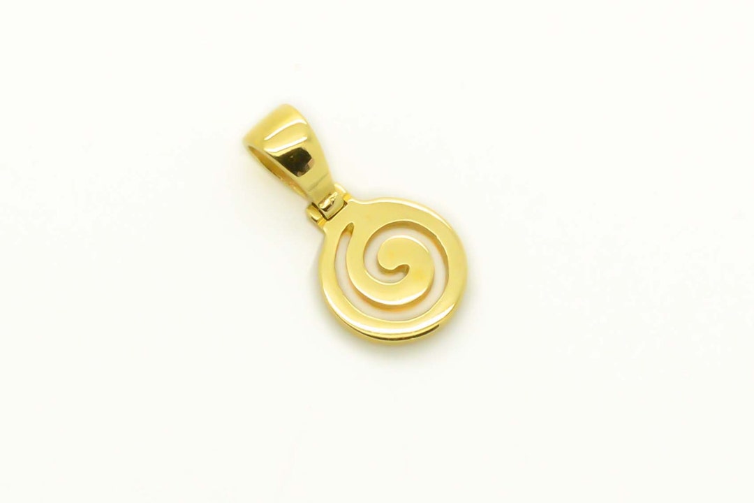 Greek Spiral Pendant, Spiral Gold Pendant, Solid Gold Spiral, Minimal ...