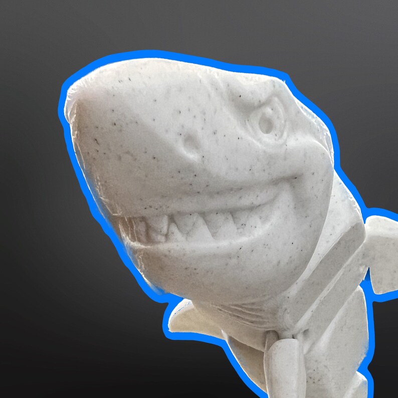 Great White Shark 3D Printed Fully Articulated Stands on - Etsy
