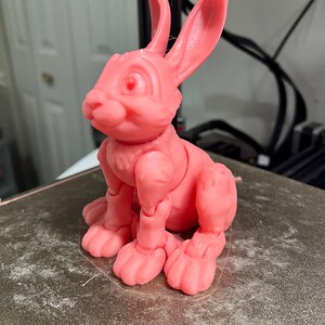 Adorable 3D Printed Bunny Rabbit With Articulated Body and Limbs ...