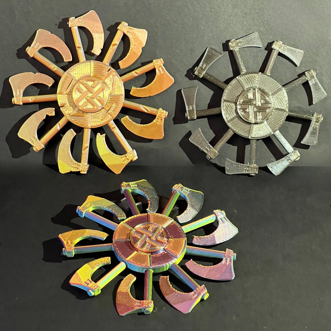 Viking Bearded Axe Fidget Spinner With Celtic Knot Shield, Meditation ...