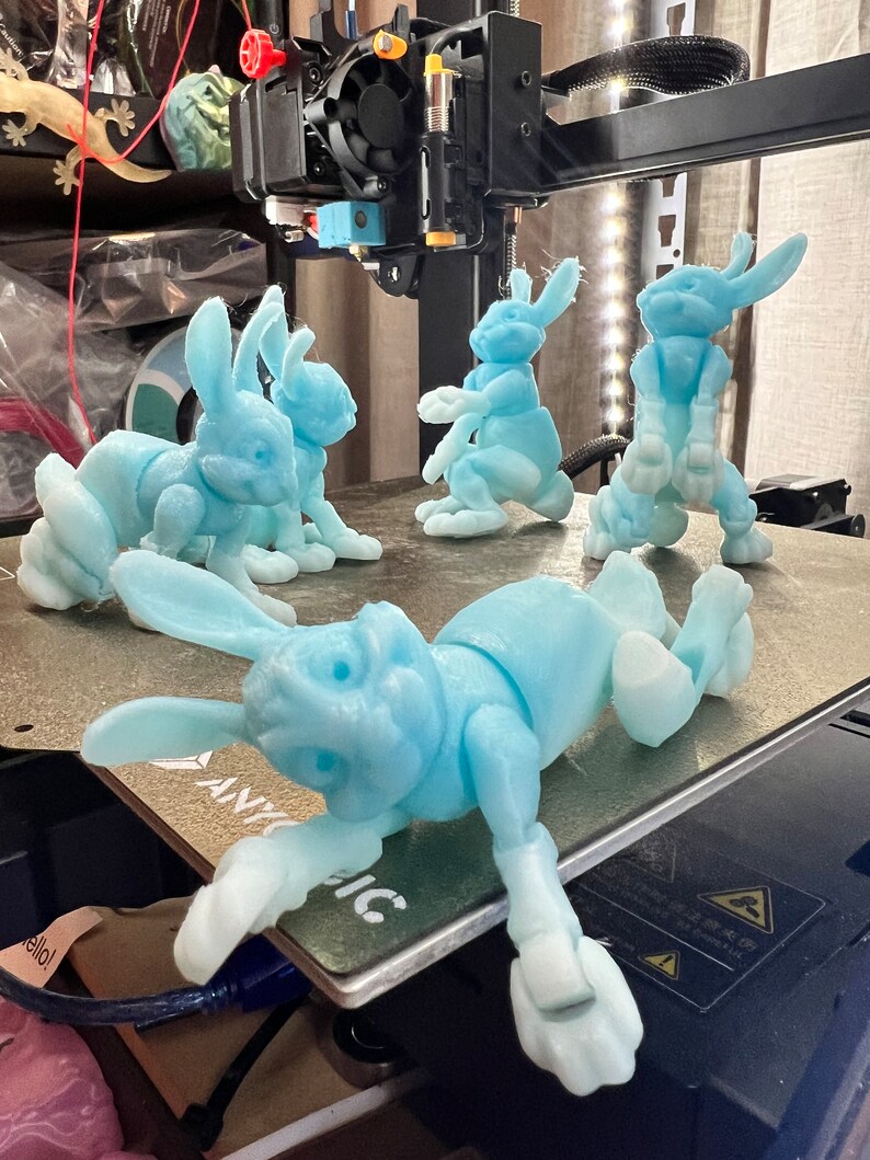Adorable 3D Printed Bunny Rabbit With Articulated Body and - Etsy