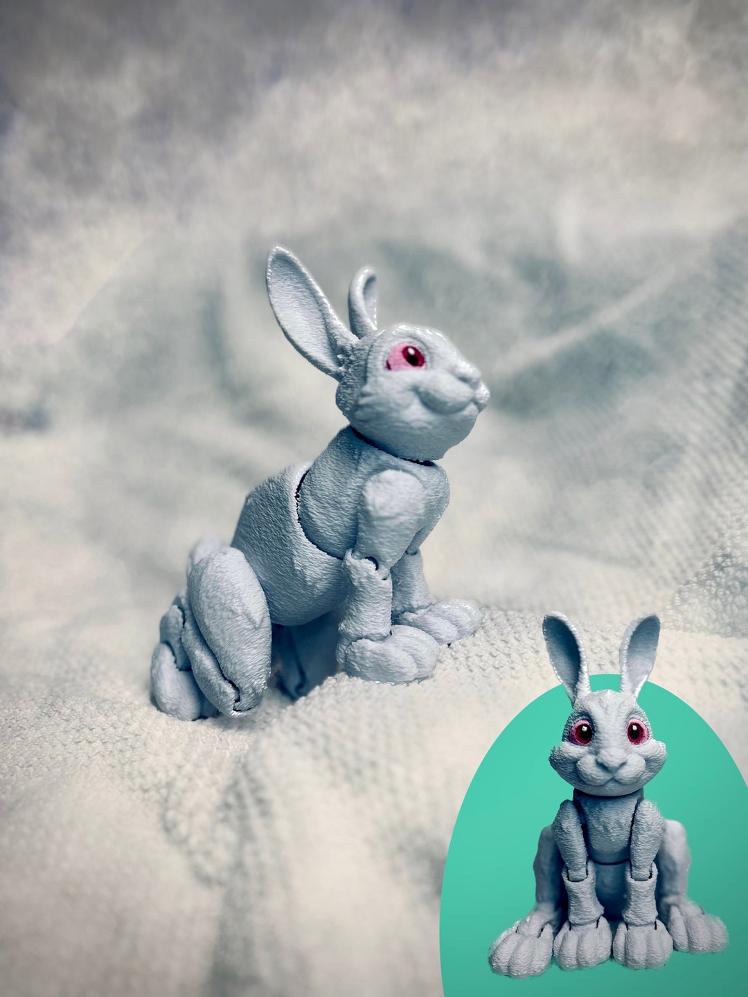 Adorable 3D Printed Bunny Rabbit With Articulated Body and Limbs ...