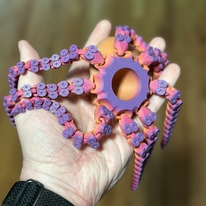 Lifelike Articulated Octopus Fidget Toy - 3D Printed Sensory Desk Toy ...