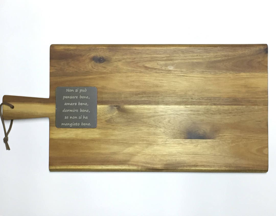 Acacia Chopping Board With Personalized Plate - Etsy