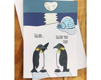 Penguin pun card | Etsy