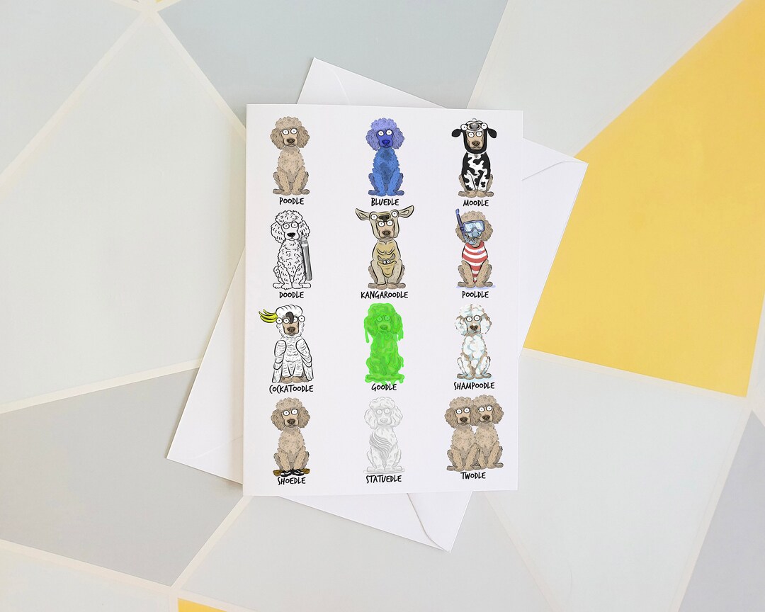 Funny Poodle Pun Card: Cartoon Dog Birthday Card - Etsy UK