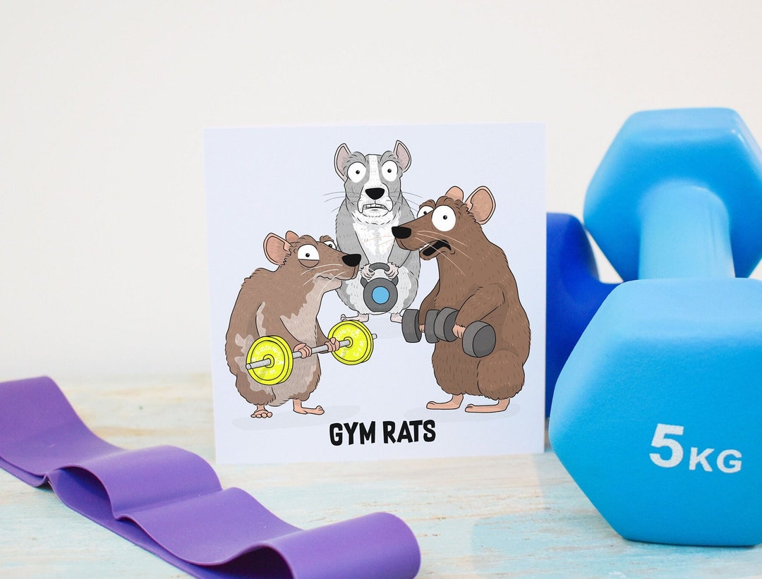 Gym Rat Card, Fitness Card, Funny Workout, Gym Card, Weight Training ...