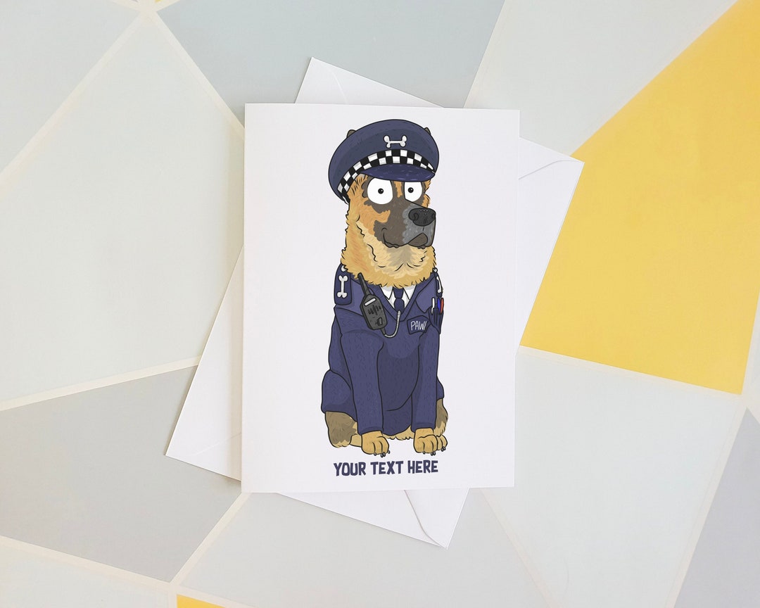 Custom Police Card, Police Gifts, UK Police, German Shepherd, Funny Dog ...