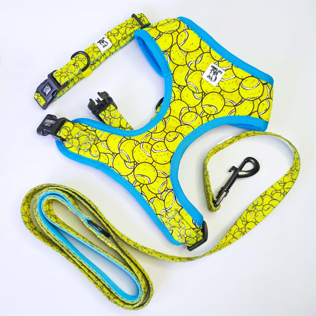 Yellow Dog Harness Set, Tennis Ball Dog, Tennis Ball Harness, Dog ...