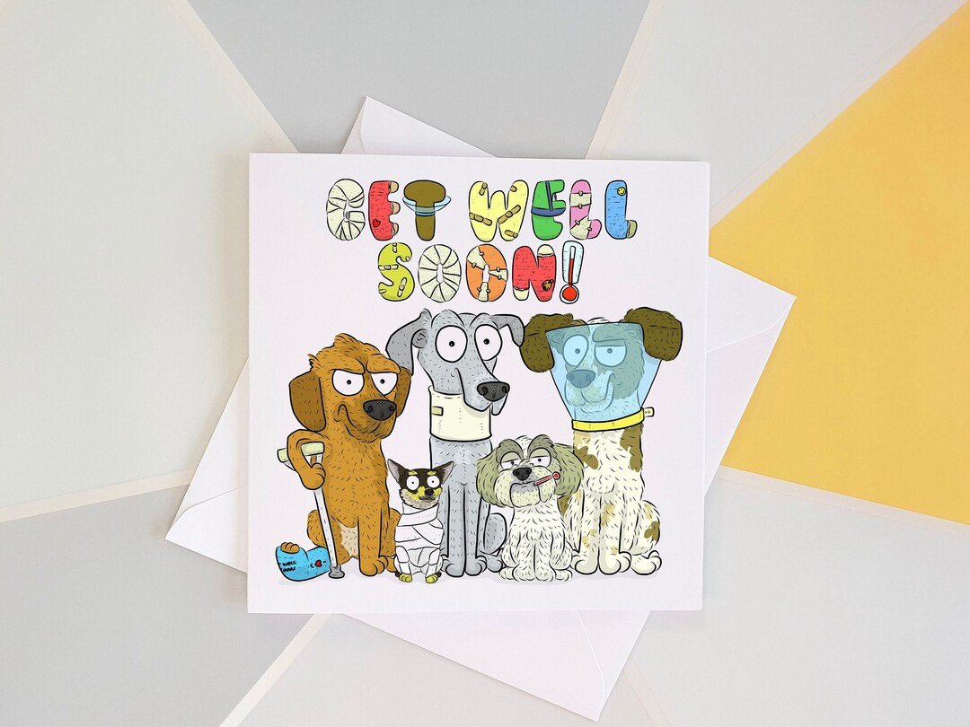 Get Well Soon Card: Injured Pets Recovery Card - Etsy