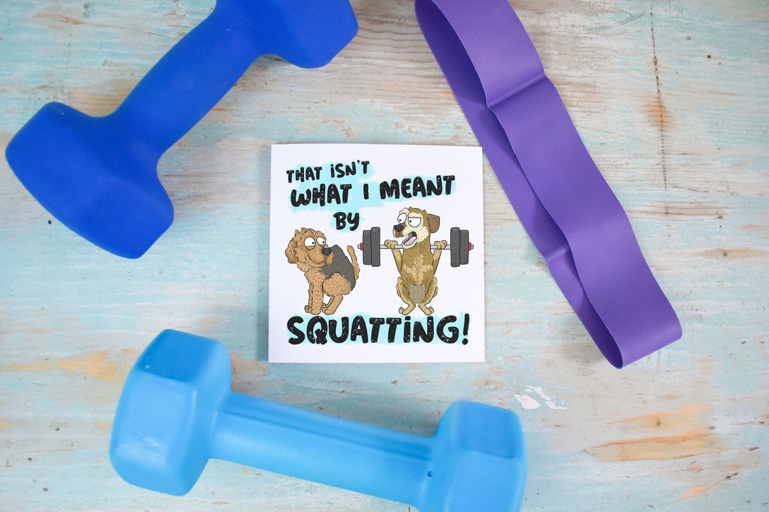 Squats Card, Fitness Card, Exercise Card, Squat Rack, Weight Lifting ...