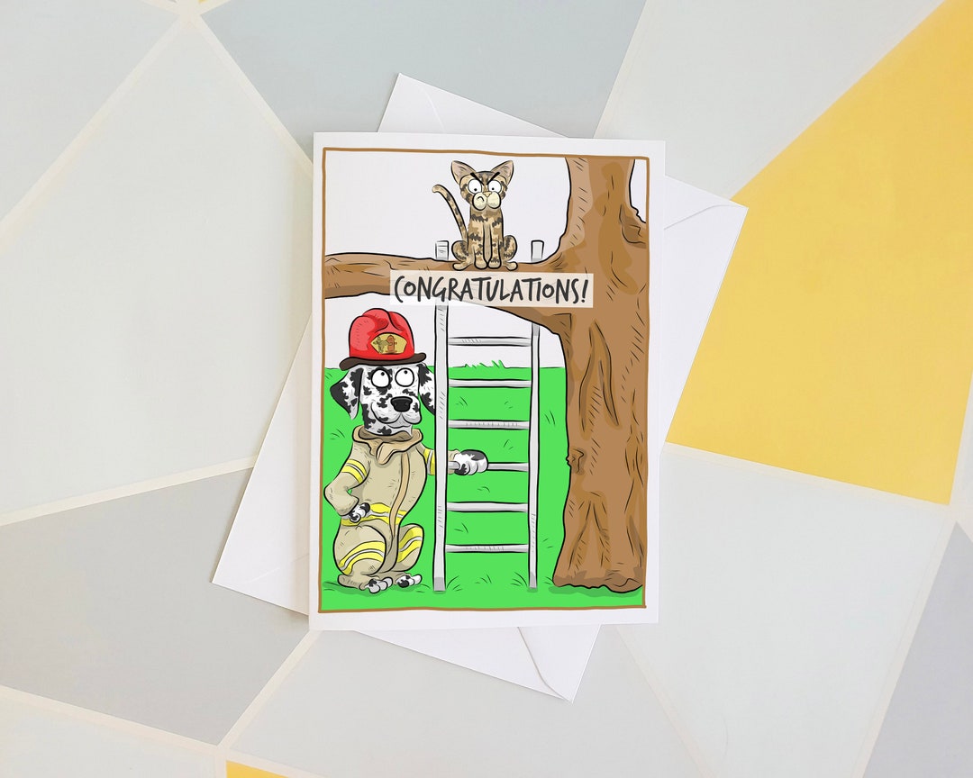 Firefighter Congratulations Card: Funny Fire Service Gift - Etsy