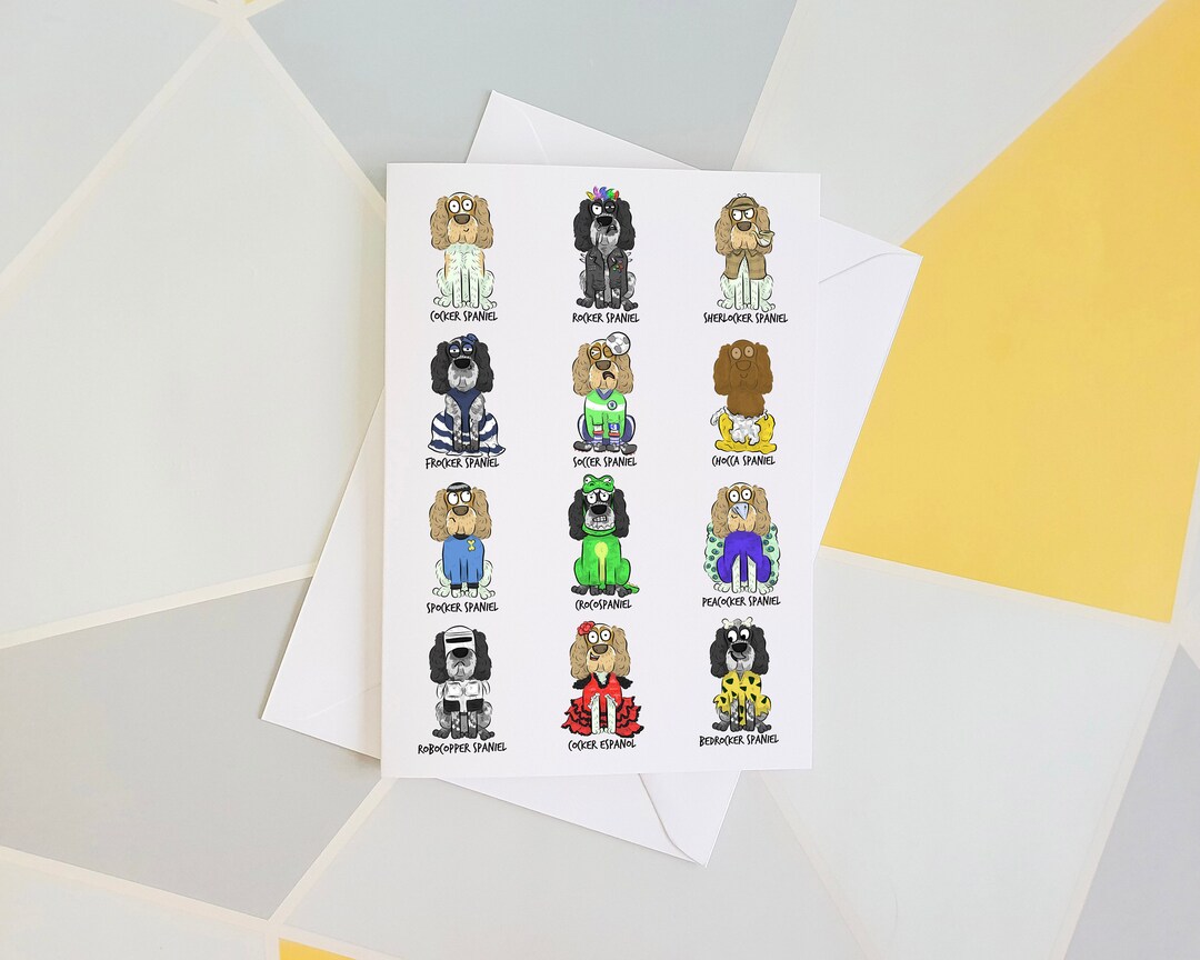 Cocker Spaniel Card, Cocker Spaniel Birthday Card, Cocker Spaniel Gift ...