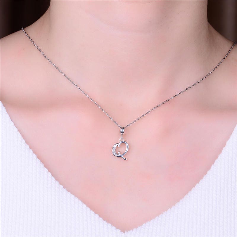 Letter Q Initial Pendant Charm 925 Sterling Silver | Etsy