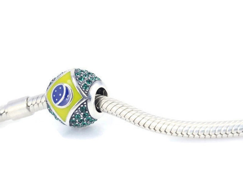 Brazil Flag Charm Silver Jewellery Beads Brazil Charms for | Etsy