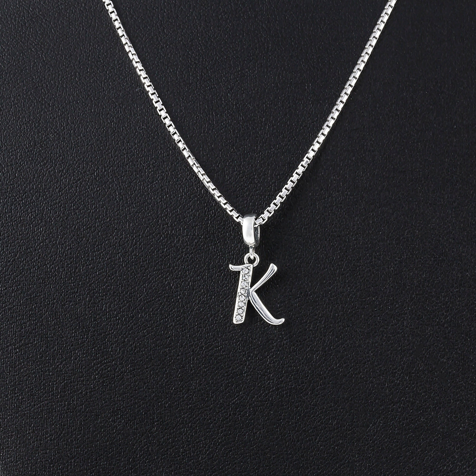 Letter K Necklace Personalized Jewelry T For Her Silver Etsy Uk