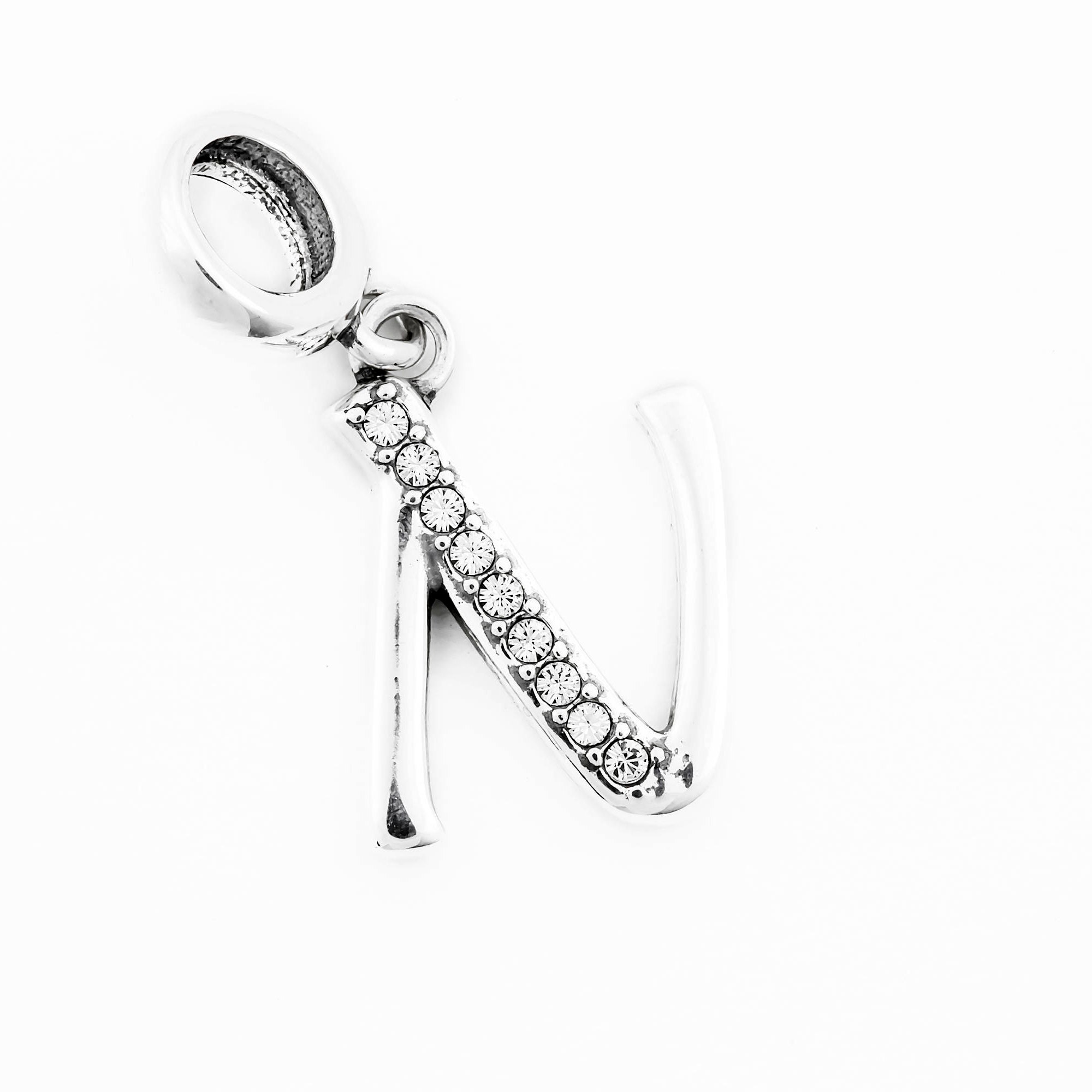 Letter N Initial Pendant Charm Silver Personalzed Jewelry - Etsy UK