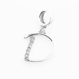 Initial Letter D Dangling Pendant Charm in 925 Sterling Silver - Etsy UK