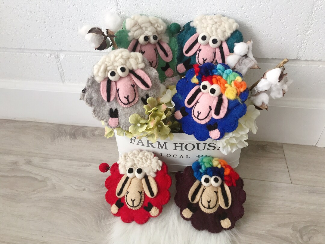 Handmade Felted Wool Sheep Lamb Purse Pouch for Children Adults, Nepal ...